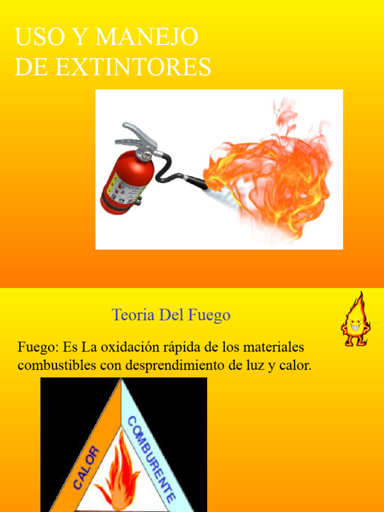 Uso y Manejo de Extintores | PDF | Combustibles | Incendios