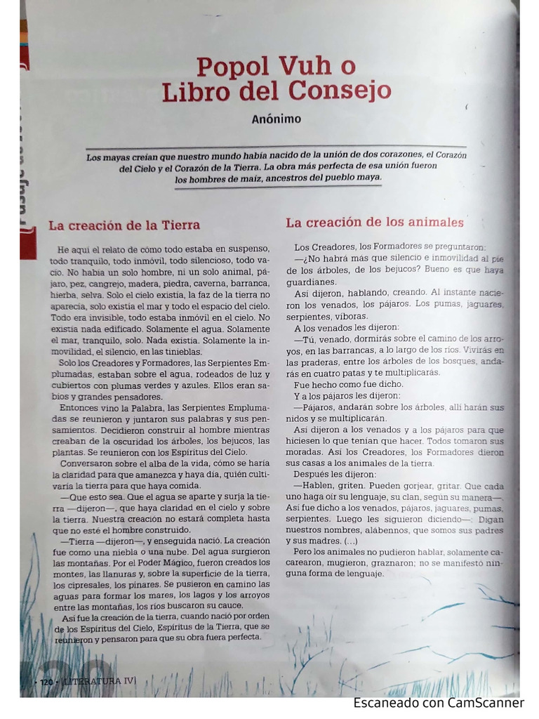 Popol Vuh Fragmento | PDF
