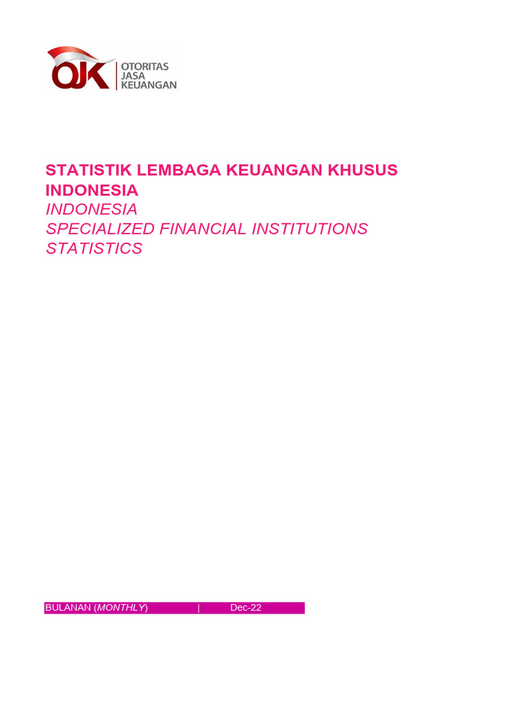 Statistik Lembaga Keuangan Khusus Indonesia - Desember 2022 (REV) | PDF | Finance & Money ...