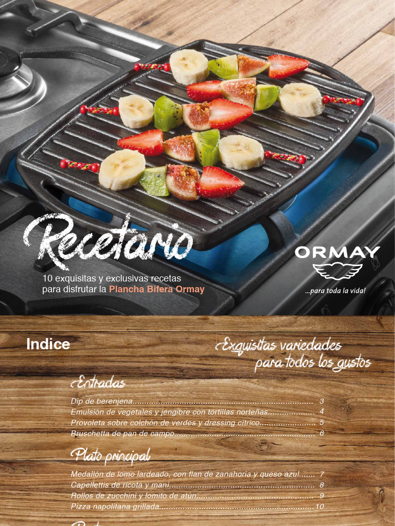 Recetario Plancha Bifera Ormay 19 6 19 | PDF