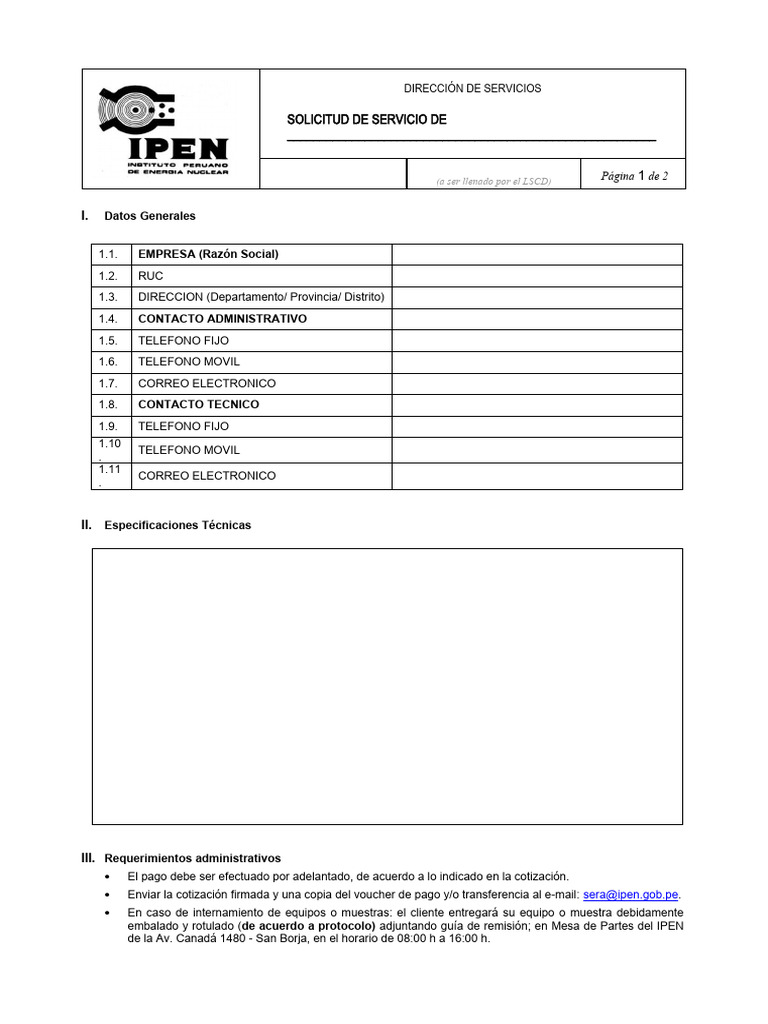 Fomulario Unico Soliitud de Servicios | PDF | Laboratorios ... Fomulario Unico Soliitud de Servicios | PDF | Laboratorios ...
