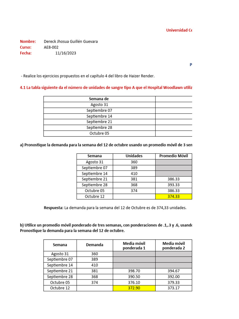 PAE 2 - Proyecciones (Forecast) | PDF | Media móvil | Economía matemática