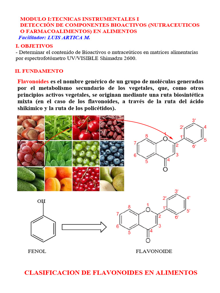 Clase Modulo I. Determinacion de Componenetes Bioactivos en Alimentos ...