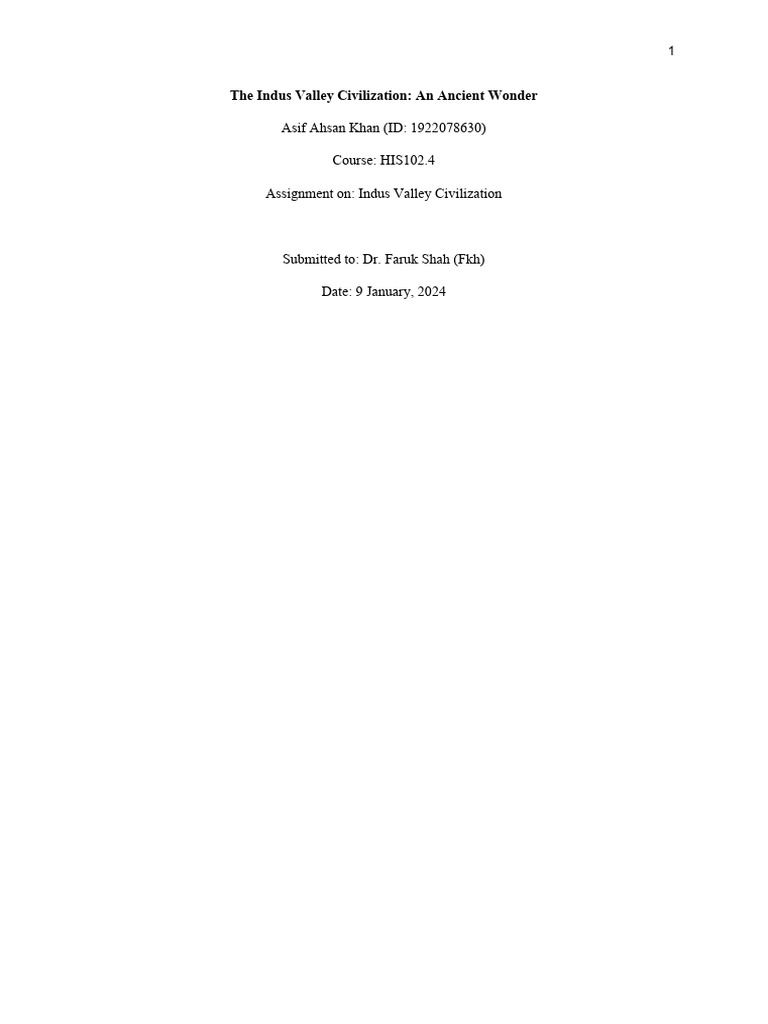 Indus Valley Civilization: Social Structure & Achievements | PDF ...