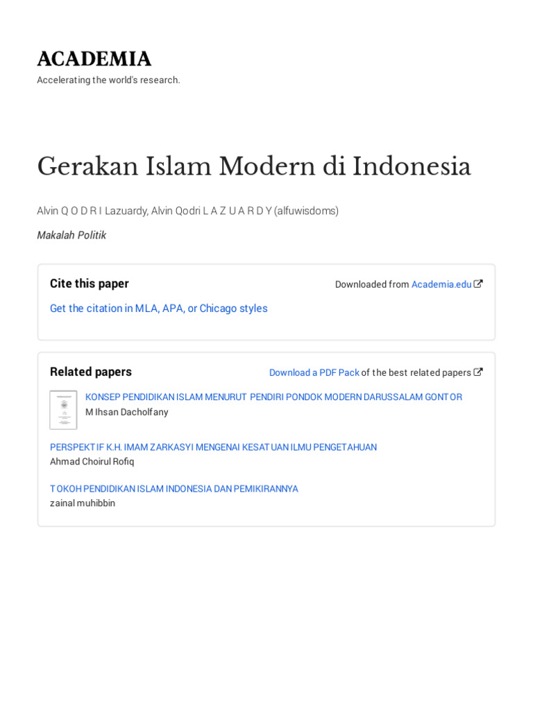 Gerakan Islam Modern di Indonesia | PDF | Agama & Spiritualitas