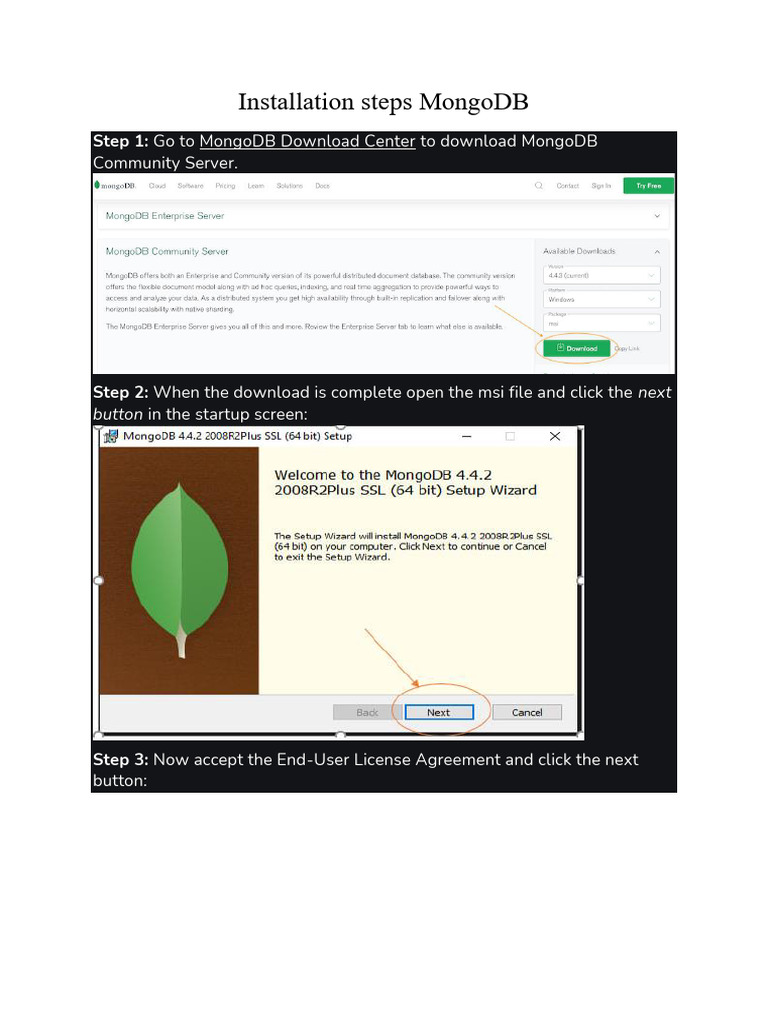 PR No 1 (Installation Steps MongoDB) | PDF