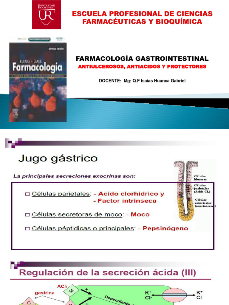 CLASE 9 FARMACOS ANTIULCEROSOS, ANTIACIDOS Y PROTECTORES | PDF ...