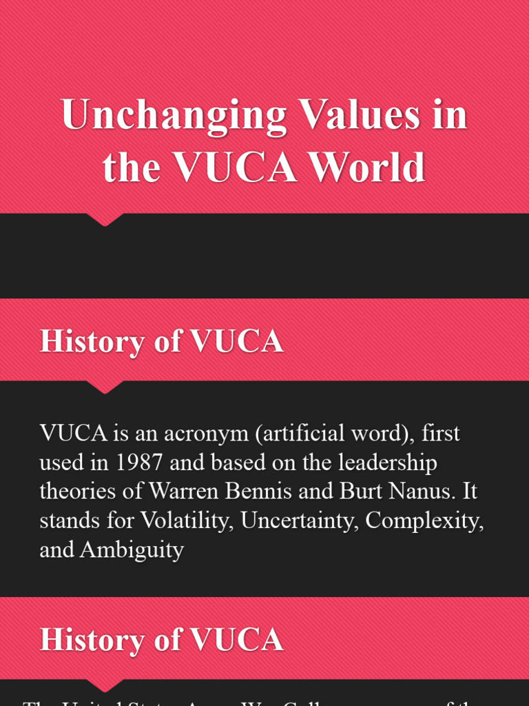 Unchanging Values in The VUCA World 1 | PDF | Philosophy | Science & Mathematics