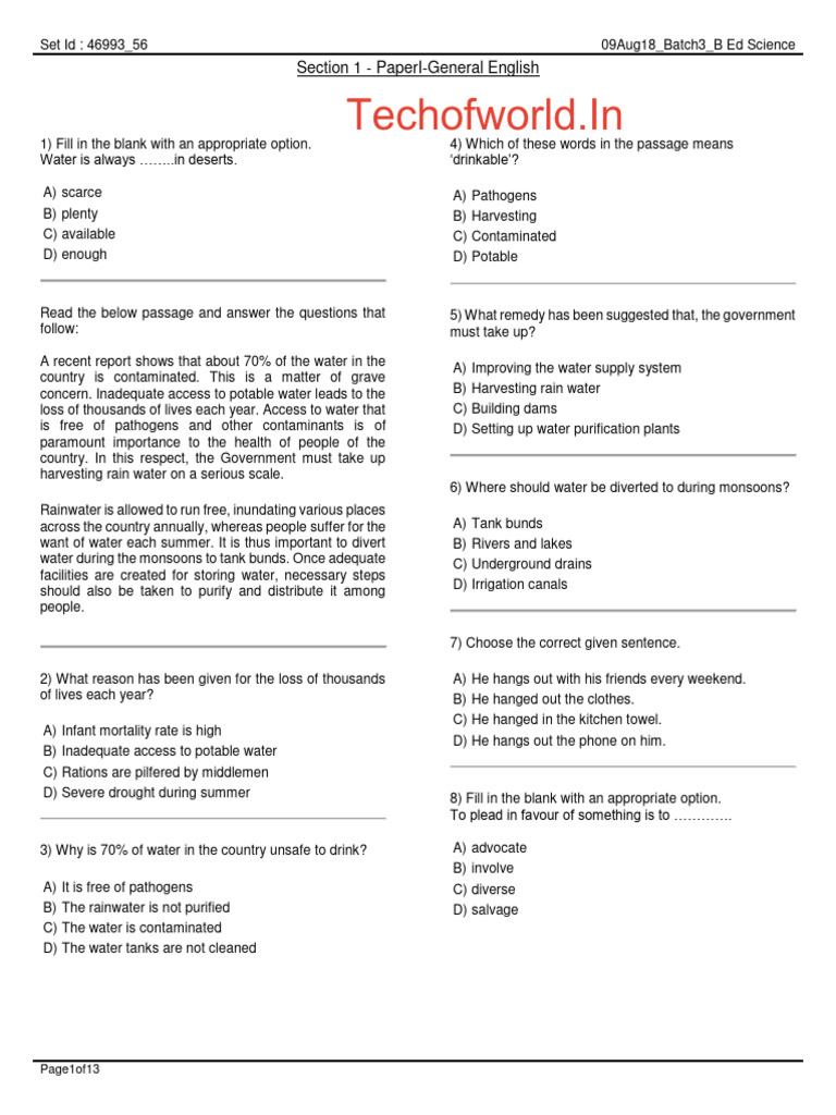 09aug18 - Batch3 - B Ed GOPALAScience 2 | PDF | Water | Atoms