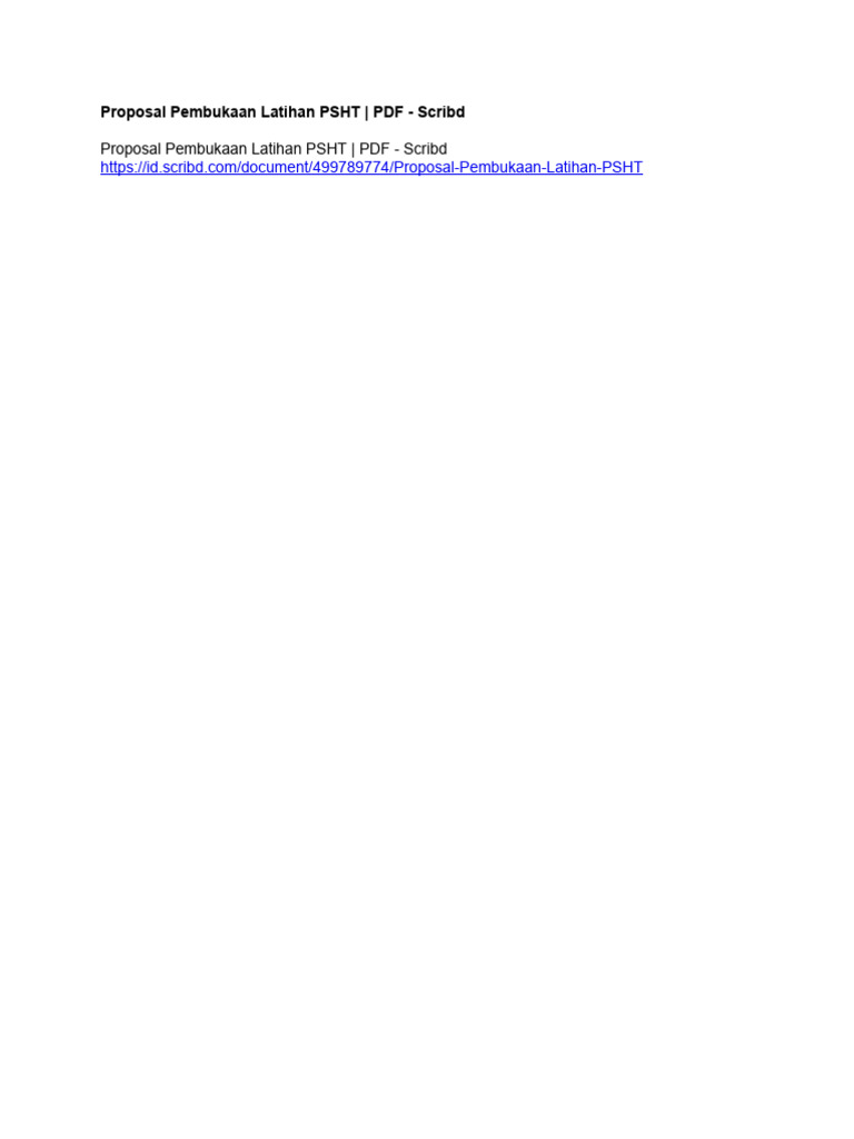 Proposal Pembukaan Latihan PSHT - PDF - Scribd | PDF