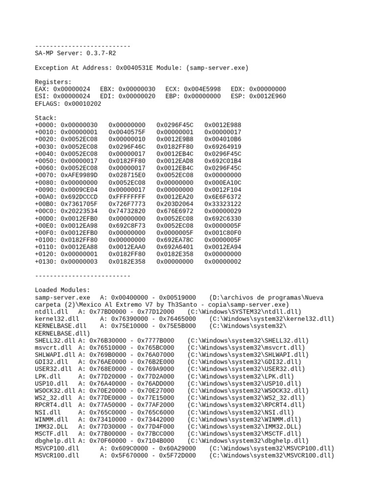 Crash Info | PDF | X86 Architecture | Computer File