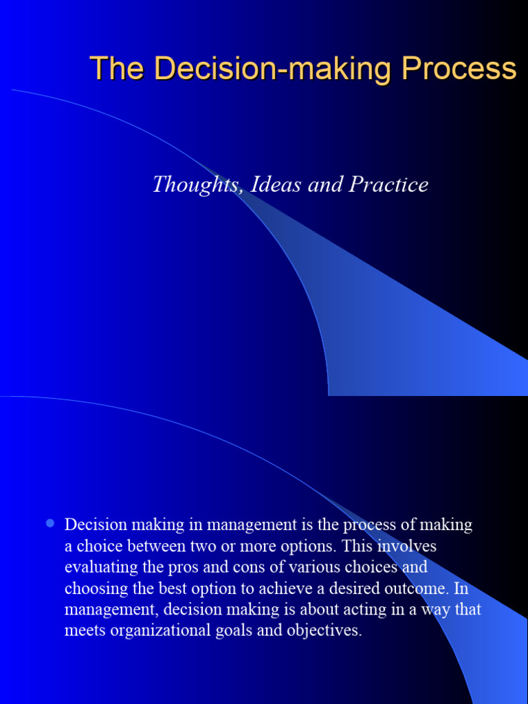 decision-making_process | PDF | Decision Making | Swot Analysis