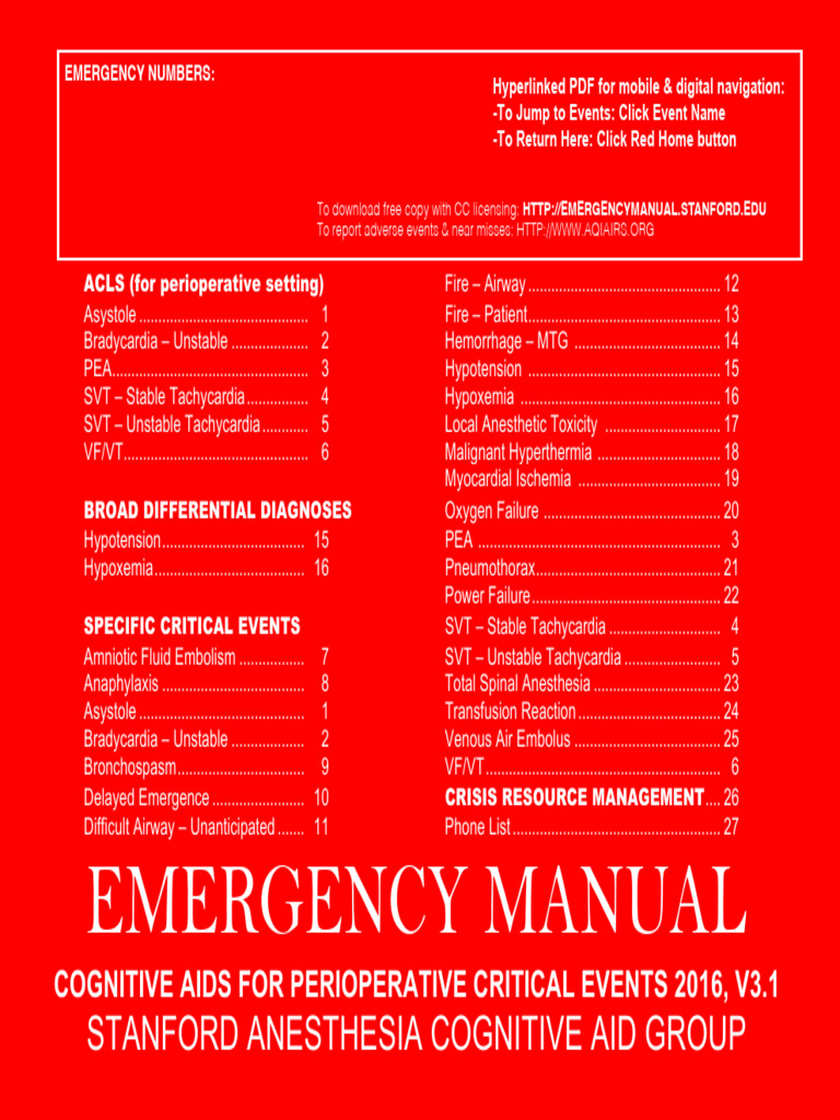 Stanford Emergency Manual | Download Free PDF | Cardiopulmonary ...