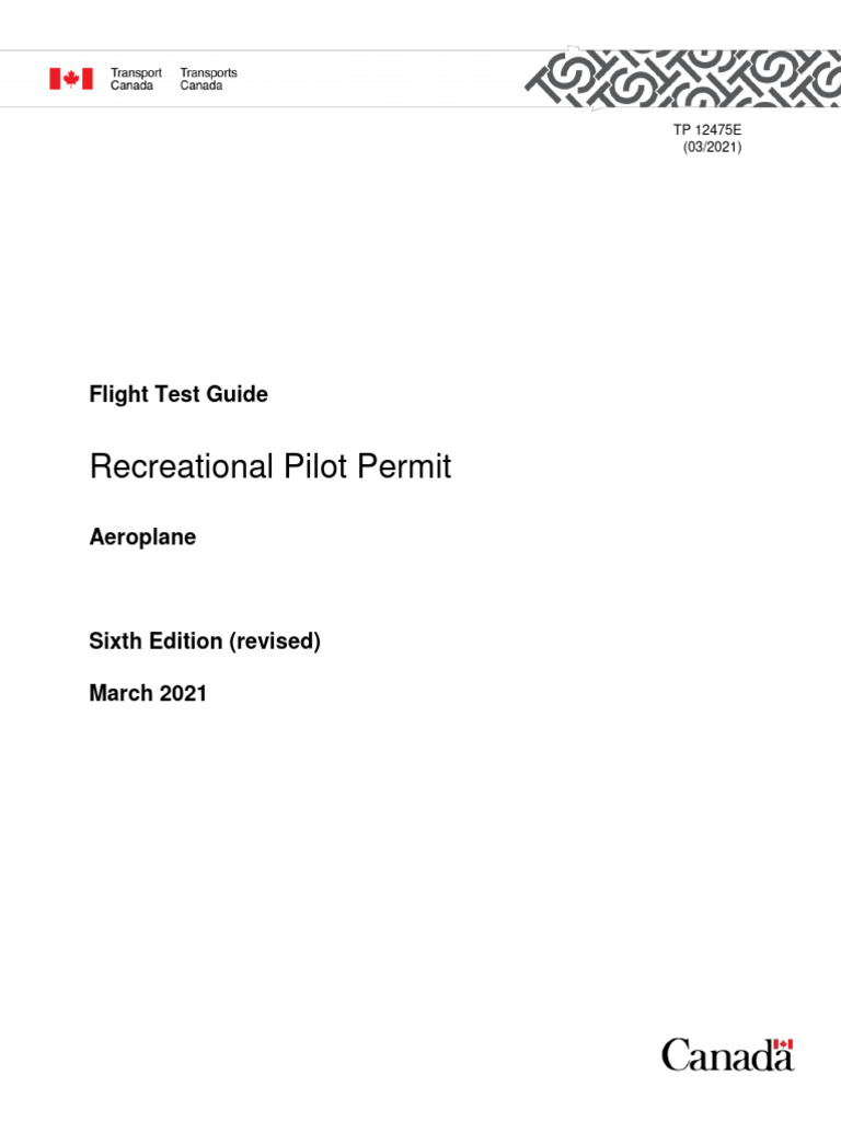 Flight Test Guide - Recreational Pilot Permit - Aeroplane TP 12475e ...