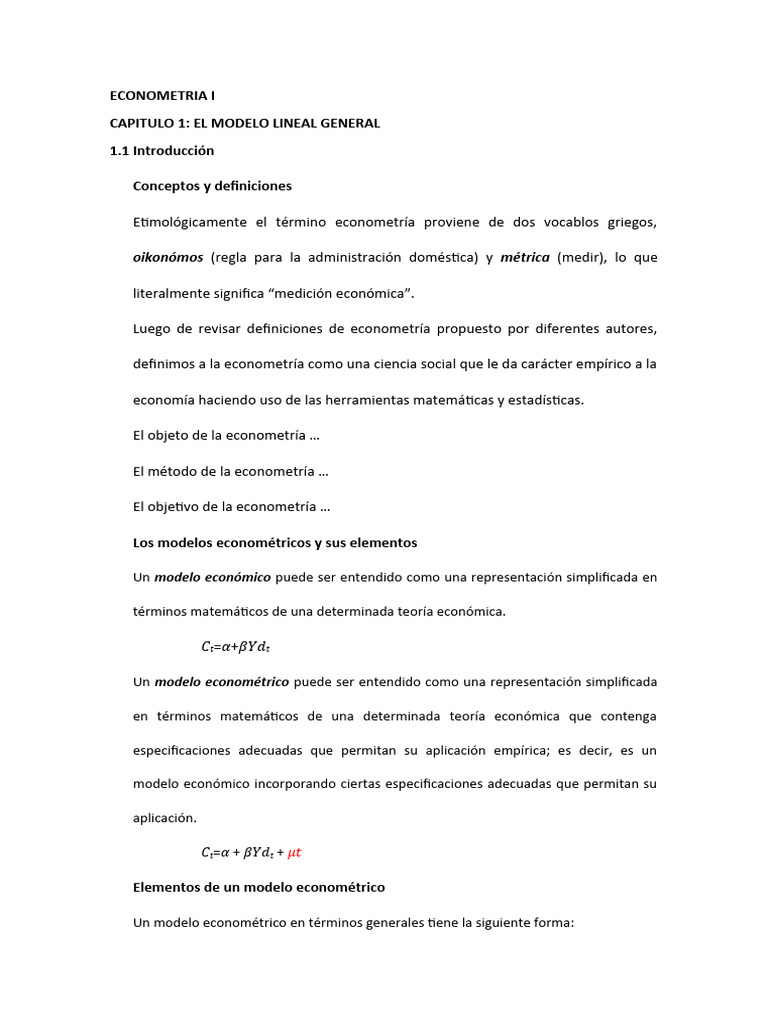 Clase 1 Econometria | PDF | Econometría | Matemáticas Aplicadas