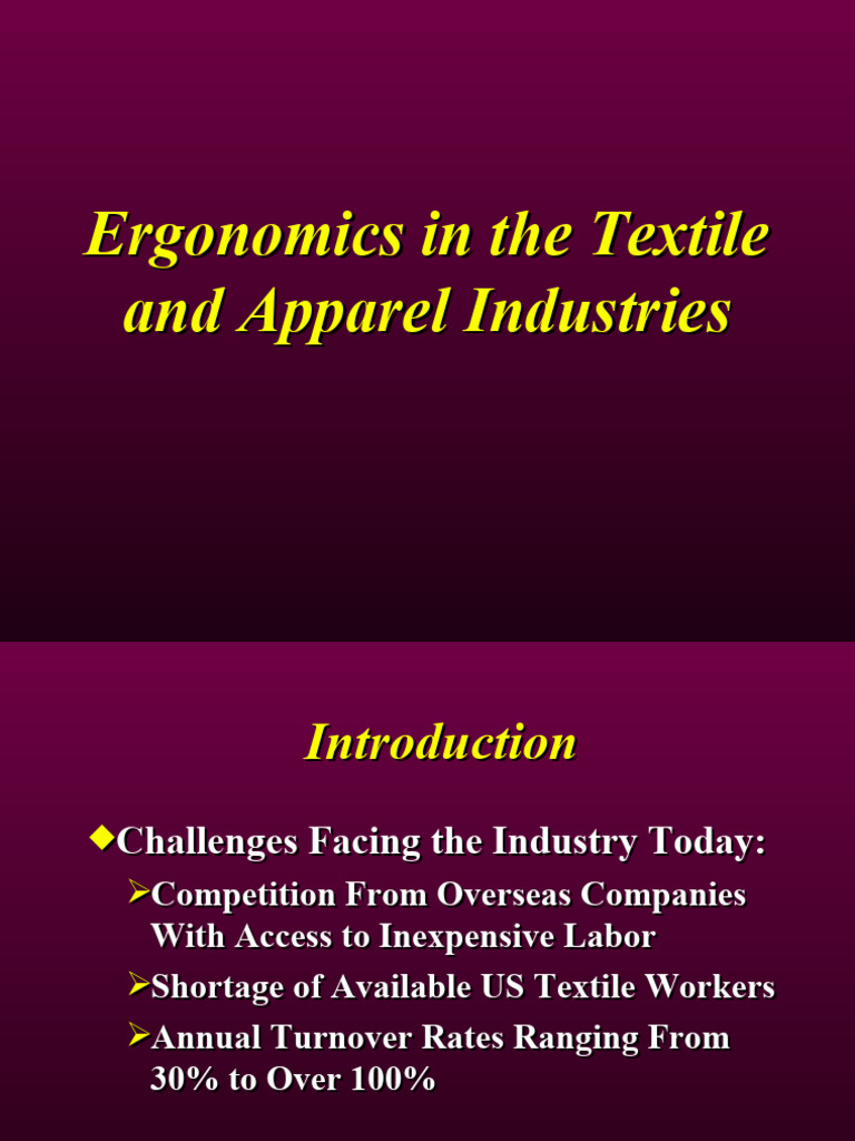 Ergonomics in The Textile Industry | PDF