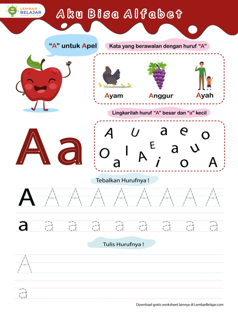 Worksheet Huruf a PDF 1 | PDF