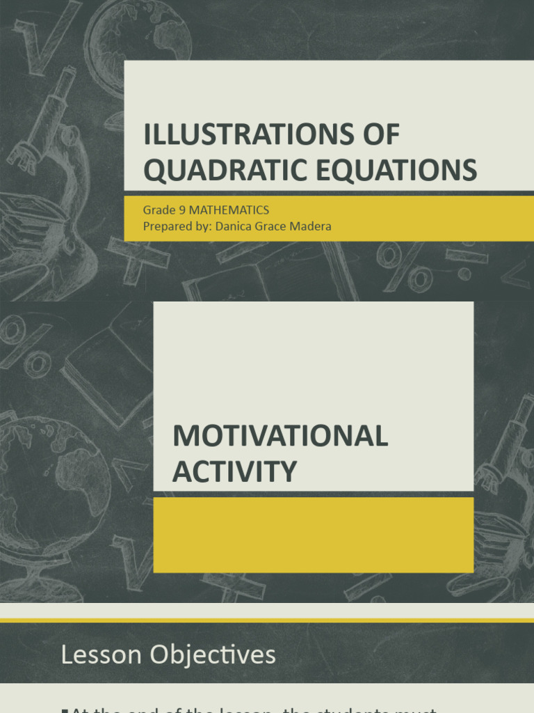 Illustrations of Quadratic Equations | PDF | Variable (Mathematics ... Illustrations of Quadratic Equations | PDF | Variable (Mathematics ...