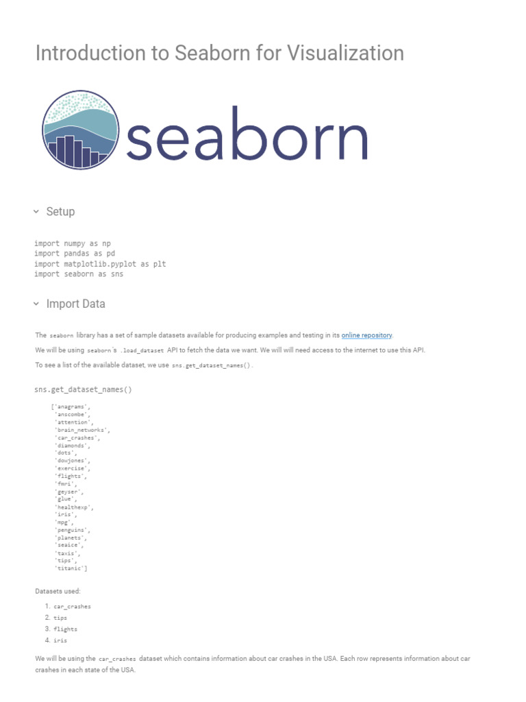 Seaborn Intro Pdf Statistics Statistical Theory 