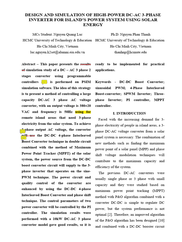 DESIGN AND SIMULATION OF HIGH-POWER DC-AC 3-PHASE INVERTER FOR ISLAND'S ...