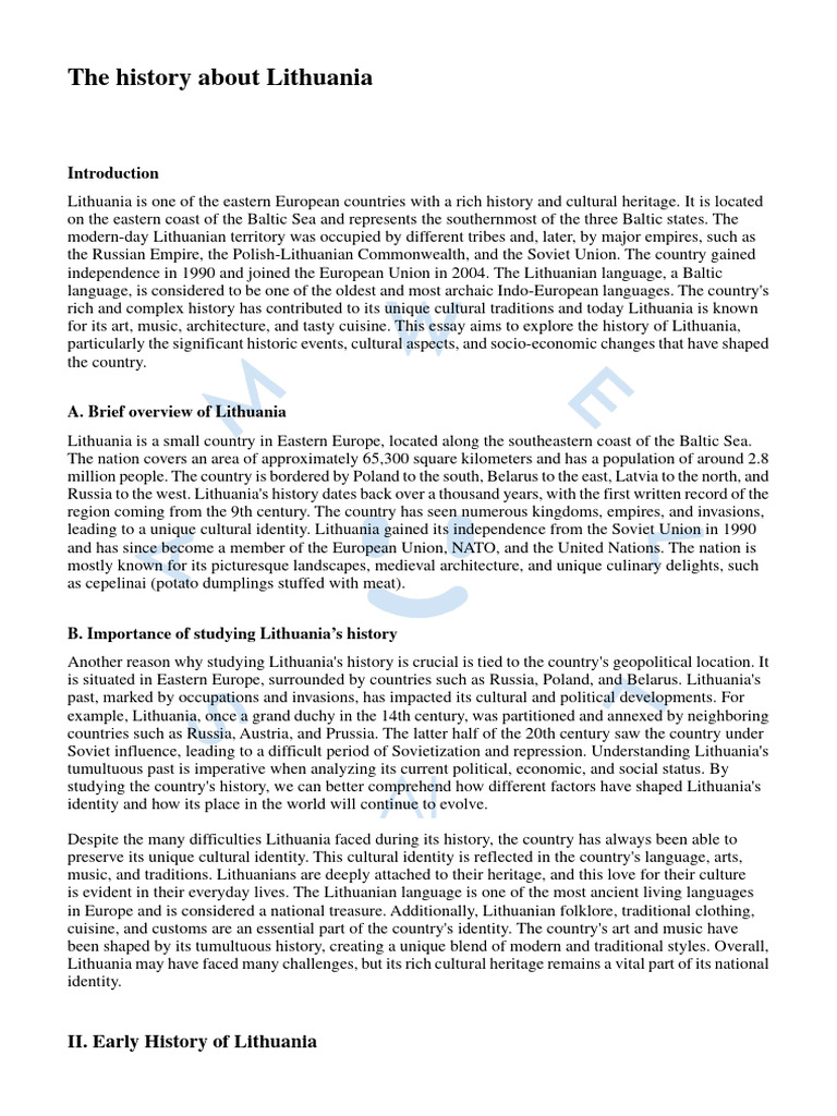 The History About Lithuania | PDF | Lithuania | Soviet Union