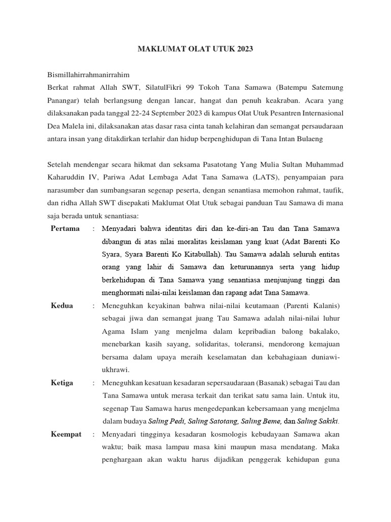 Maklumat Olat Utuk 2023 | PDF