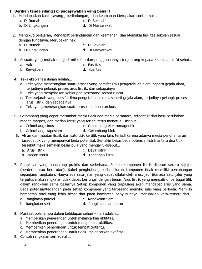 Soal PAS Kelas 6 Sem 1 Tema 3 | PDF