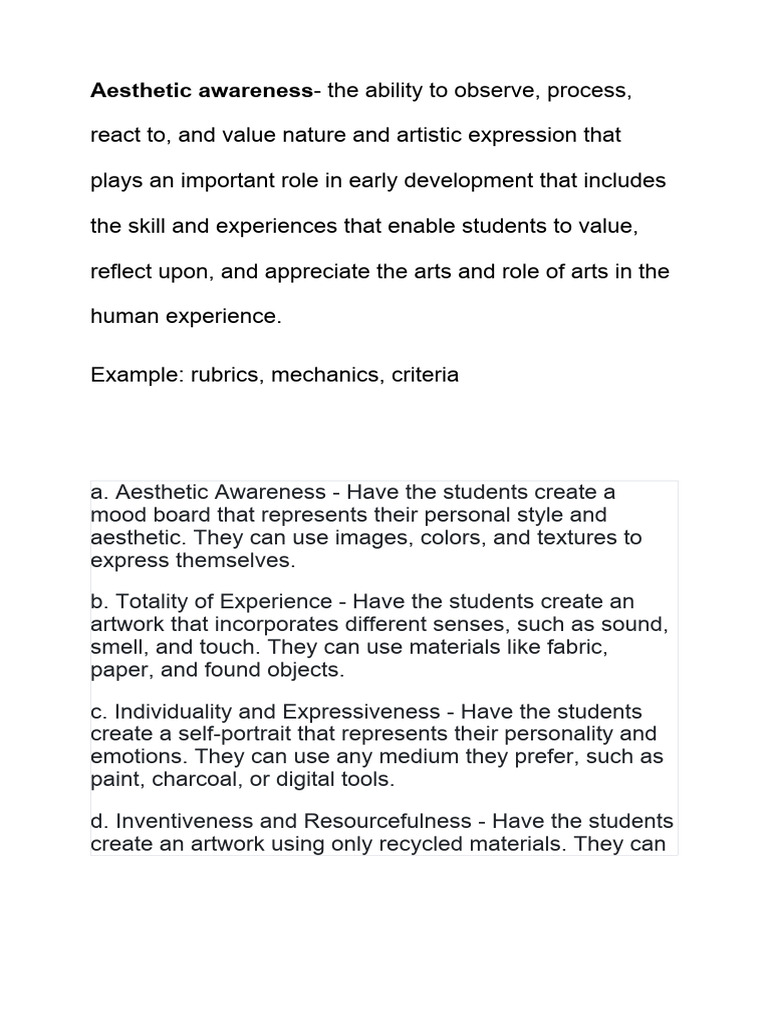 EPP4 | PDF | Aesthetics | Experience