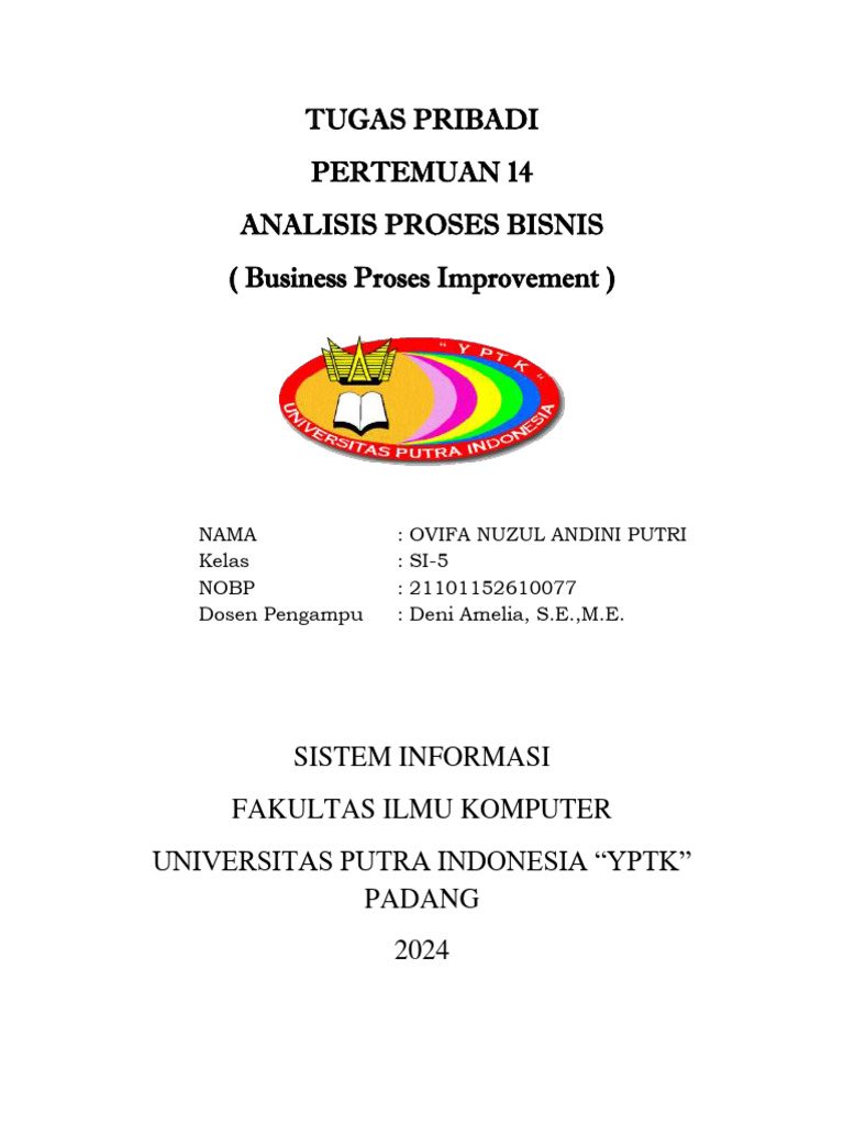 21-0077 - OVIFA NUZUL ANDINI PUTRI - Tugas - Pert14 - APB - SI-5 | PDF | Karier & Perkembangan ...
