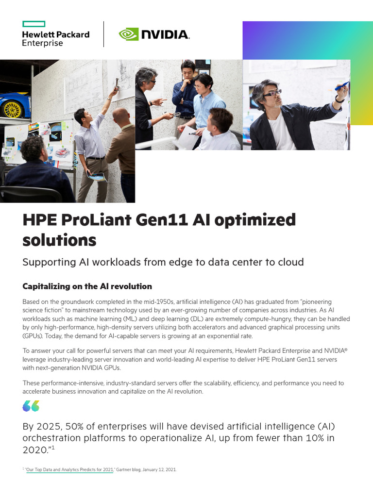 Hpe Proliant Gen11 Ai Pdf Graphics Processing Unit Artificial Intelligence