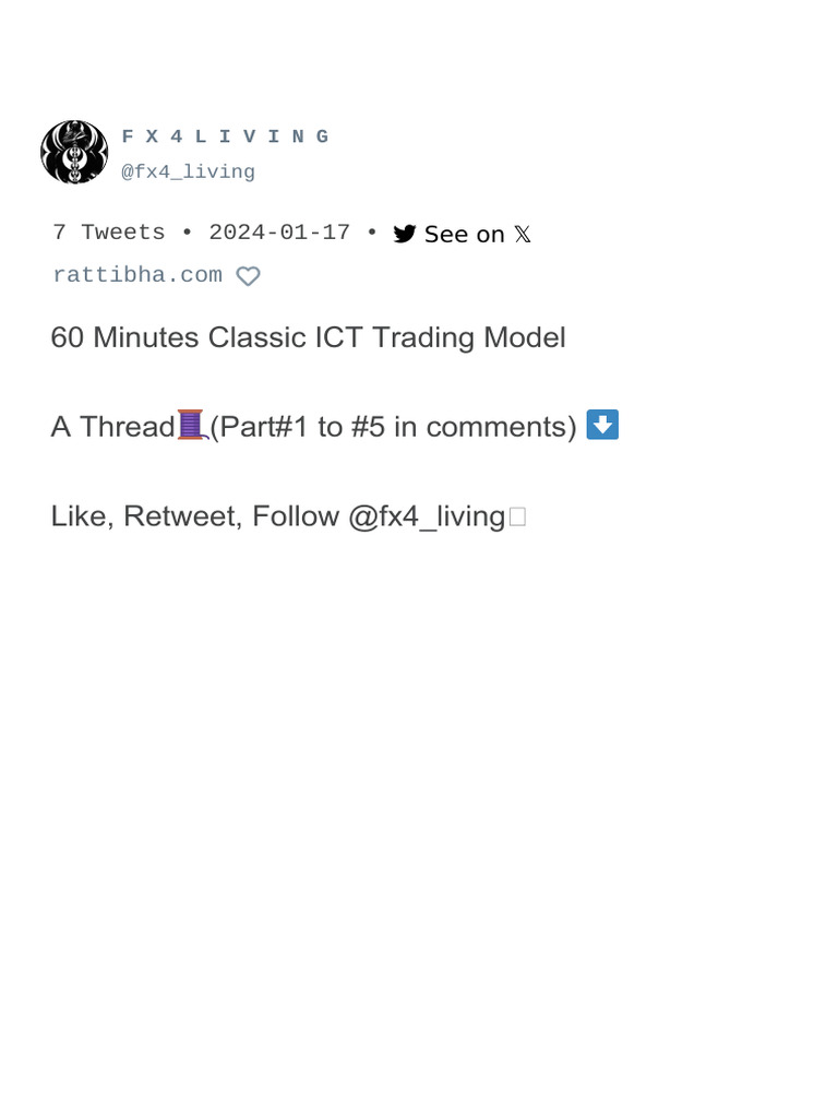 60 Minutes Classic Ict Thread by fx4 Living | PDF