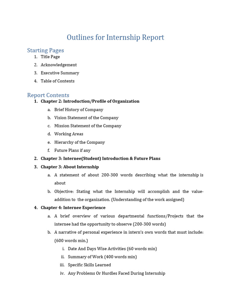 A - Annex - Report Outlines | PDF | Internship | Job Hunting