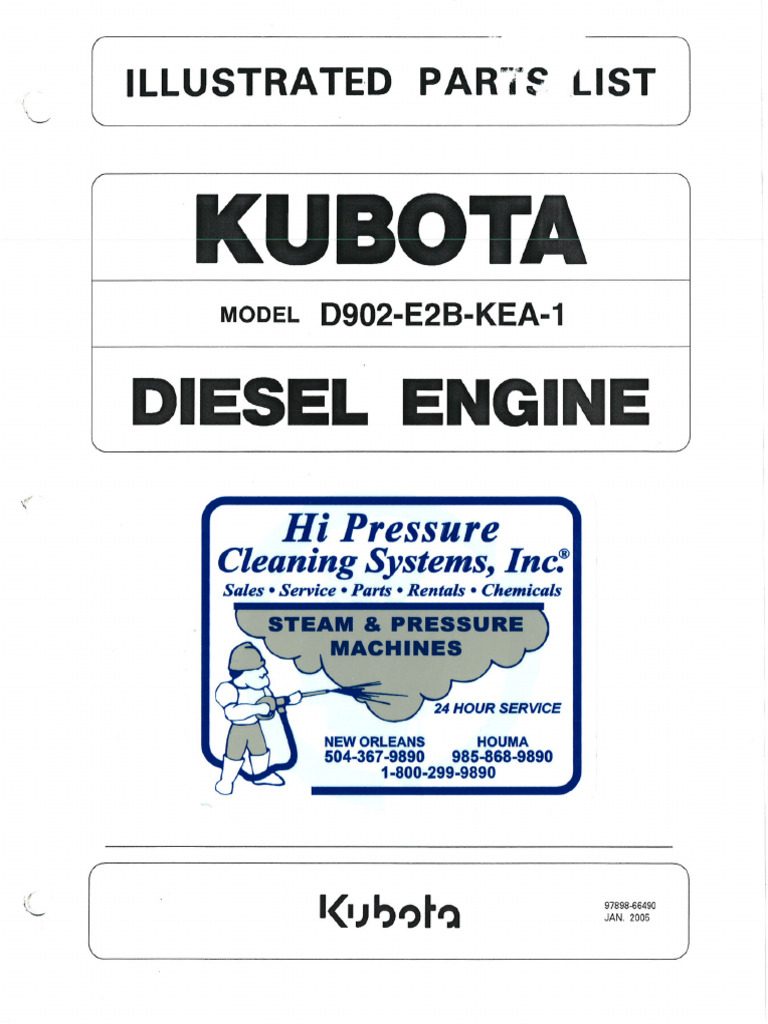 Kubota D902-E2B-KEA-1 Parts List | PDF