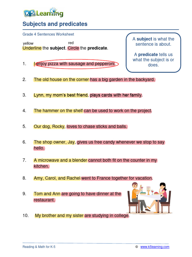 Grade 4 Subject Predicate A | PDF