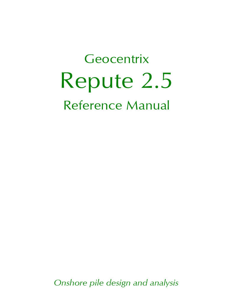 Repute 2.5 Reference Manual | PDF | Stress (Mechanics) | Deep Foundation