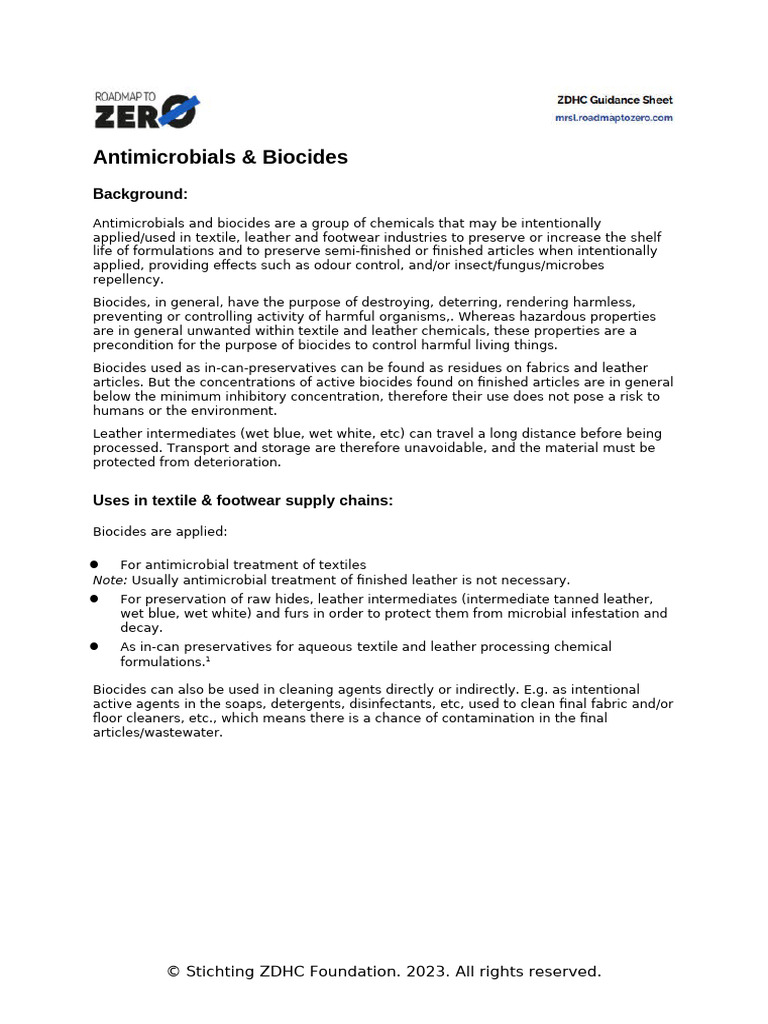 Guidancesheet BIOCIDES | PDF | Materials | Safety