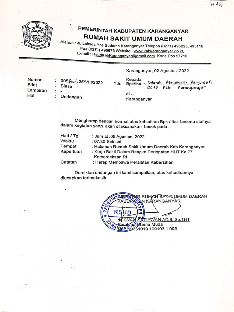 Undangan Kerja Bakti Pdf