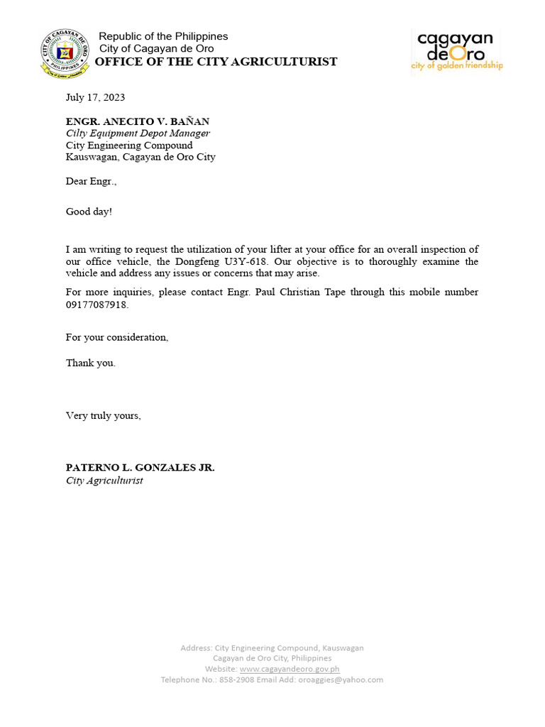 Request Letter | PDF