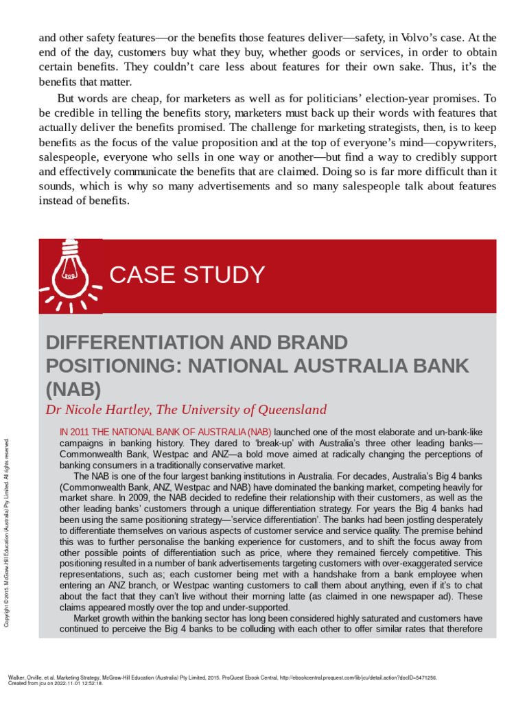 Ch7 Marketing Strategy - (Case Study Differentiation and Brand Positioning National Australia Ba ...