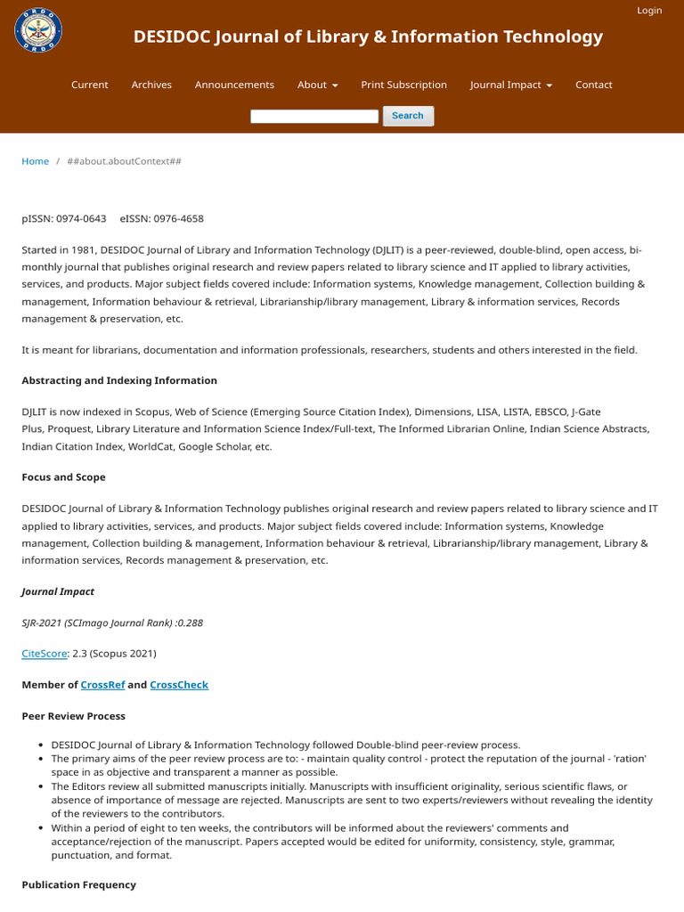 DJLIT | PDF | Academic Journal | Libraries