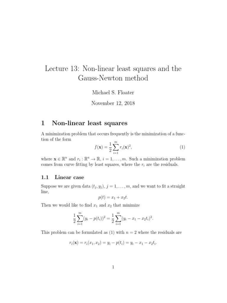 Lecture 13 | PDF | Least Squares | Theoretical Computer Science