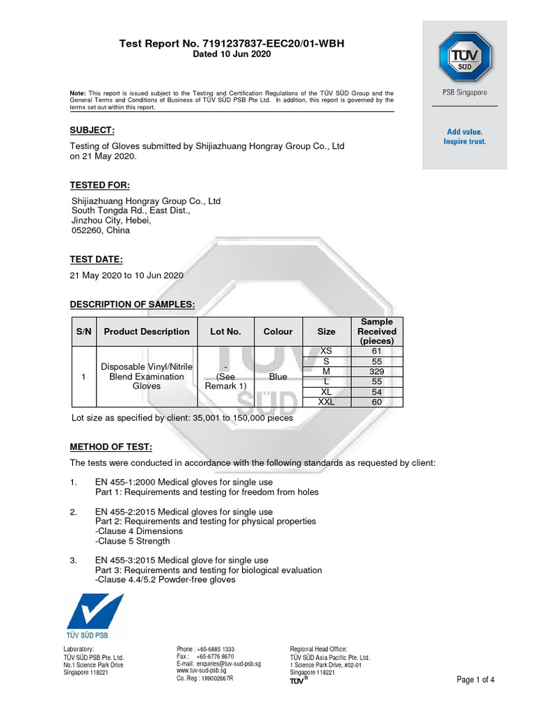 EN455-vinyl&nitrile Blend Gloves | PDF