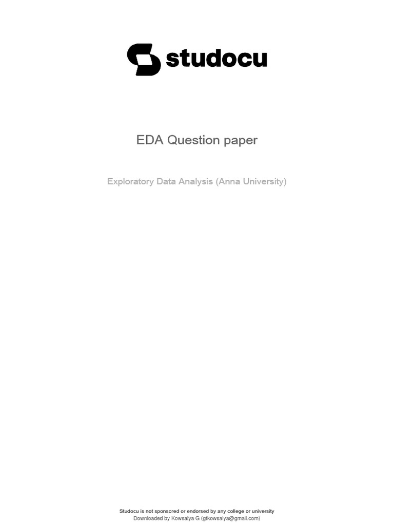 EDA Question Paper for Anna University | PDF | Science & Mathematics ...
