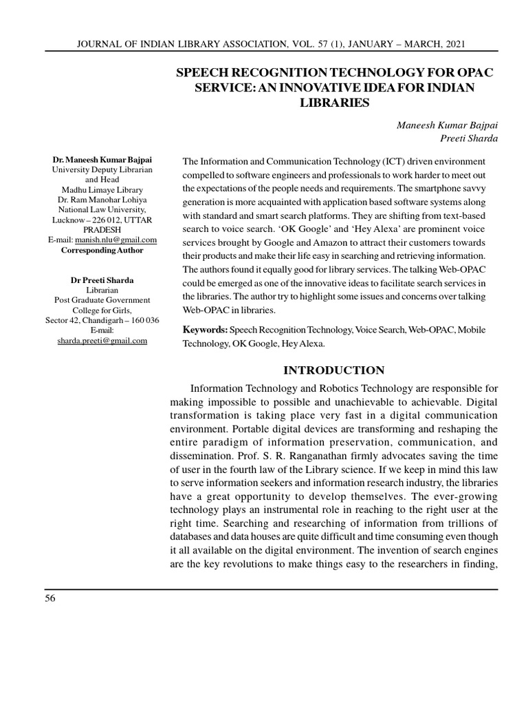 Voice Tech for Indian Libraries | PDF