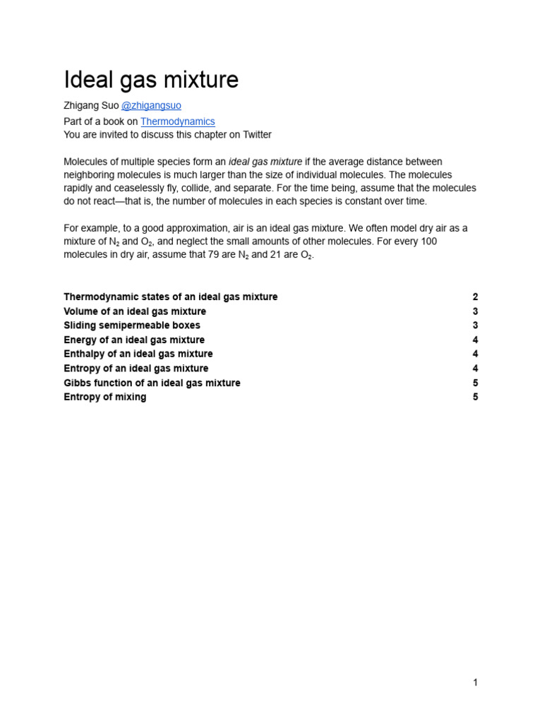 25 Ideal Gas Mixture | PDF | Gases | Enthalpy