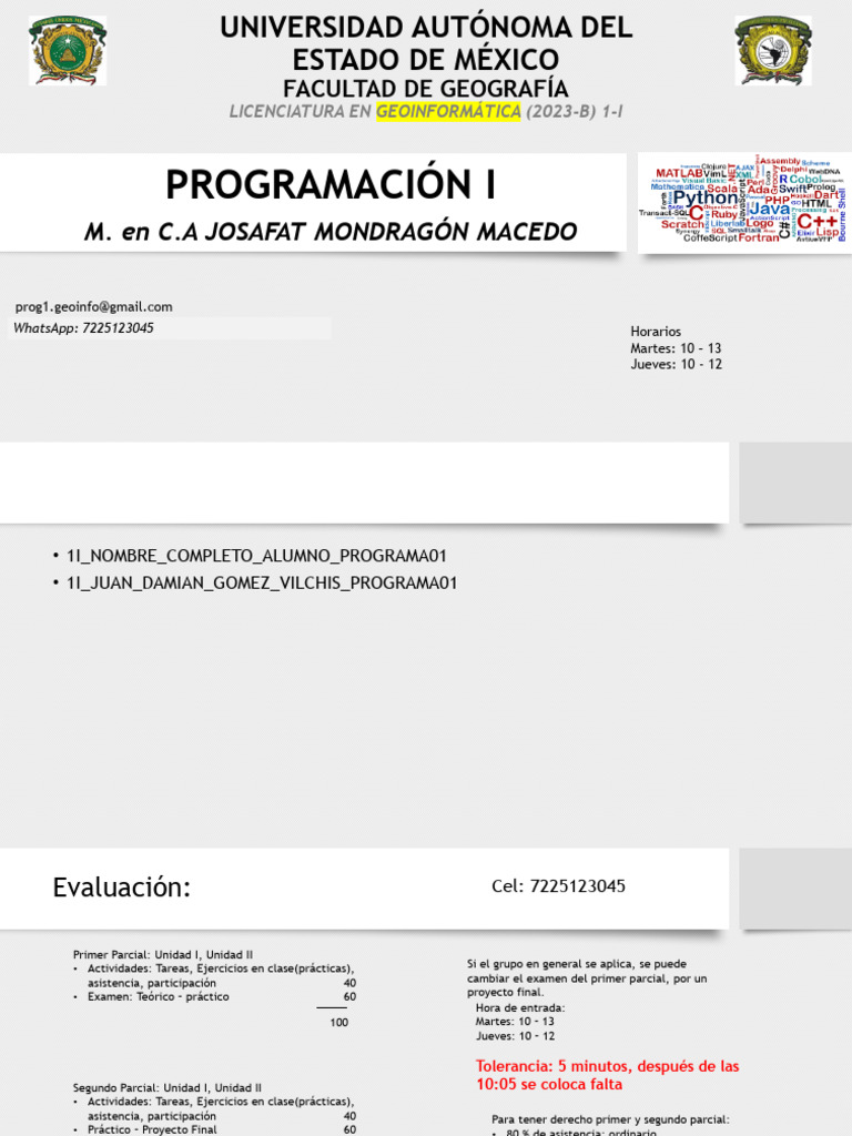 Prog1 01 | PDF | Programación | Programa de computadora