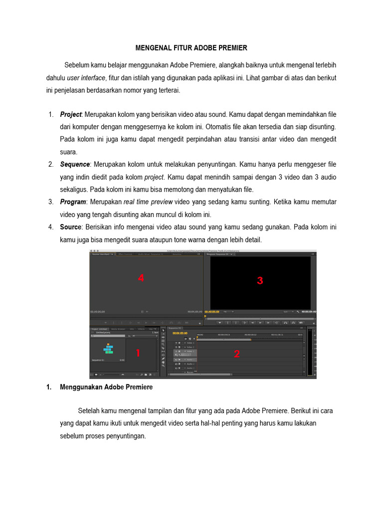 Materi 5.2 Mengenal Fitur Adobe Premiere | PDF
