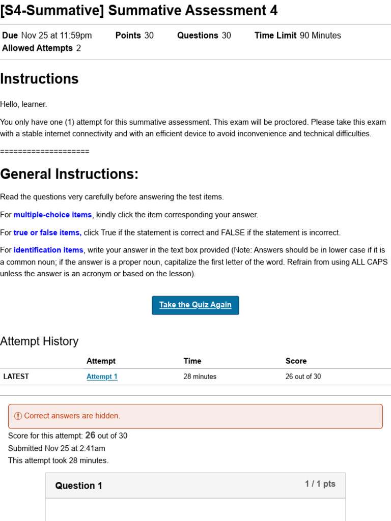 S4 Summative Summative Assessment 4 - 1TSY2324 - GED0043 - TW42 23 | PDF | Necktie | Multiple Choice