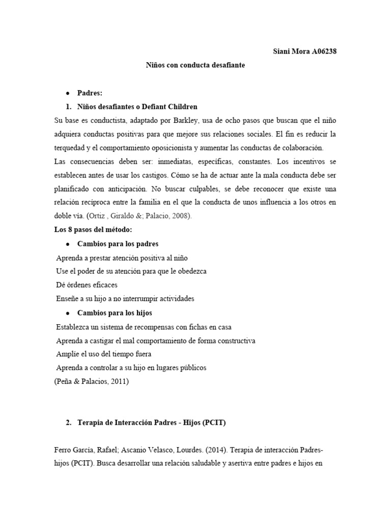 Conducta desafiante. | PDF | Comportamiento | Psicoterapia