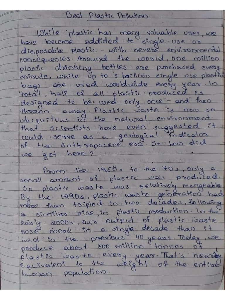 Beat Plastic Pollution | PDF